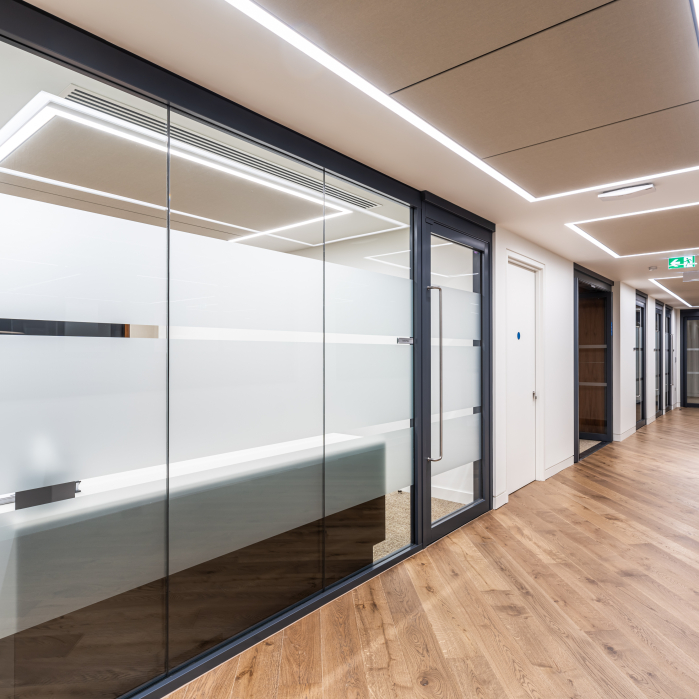 Linear 30 | Minimalist Single Glazed Office Partition | 41dB | Radii